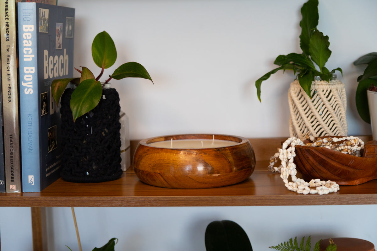 Wooden Bowl Candle - Mia - Sml 19cm | Customised Home