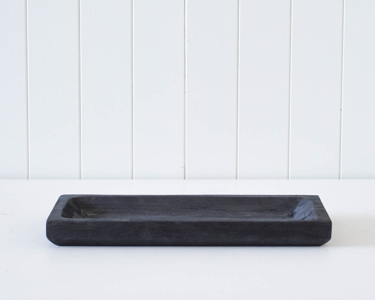 Flat Timber Tray - Black | Customised Home